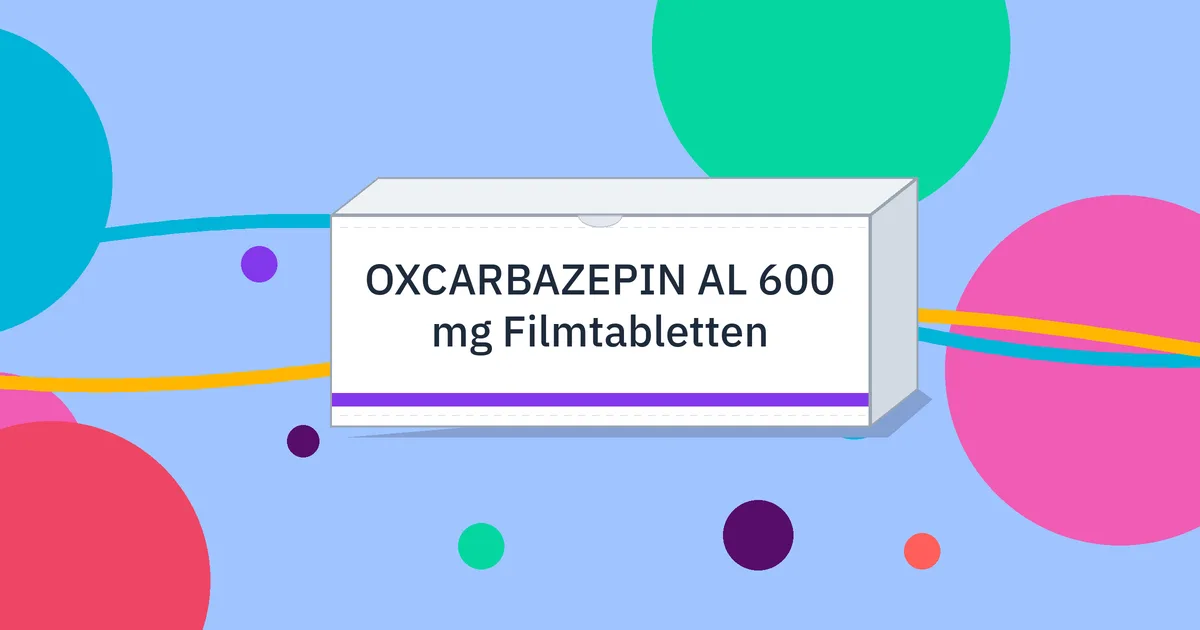 Symbolbild: Packung mit der Aufschrift OXCARBAZEPIN AL 600 mg Filmtabletten (PZN 01719897) – Verfügbarkeit und Bezug in Apotheken in Frankfurt am Main