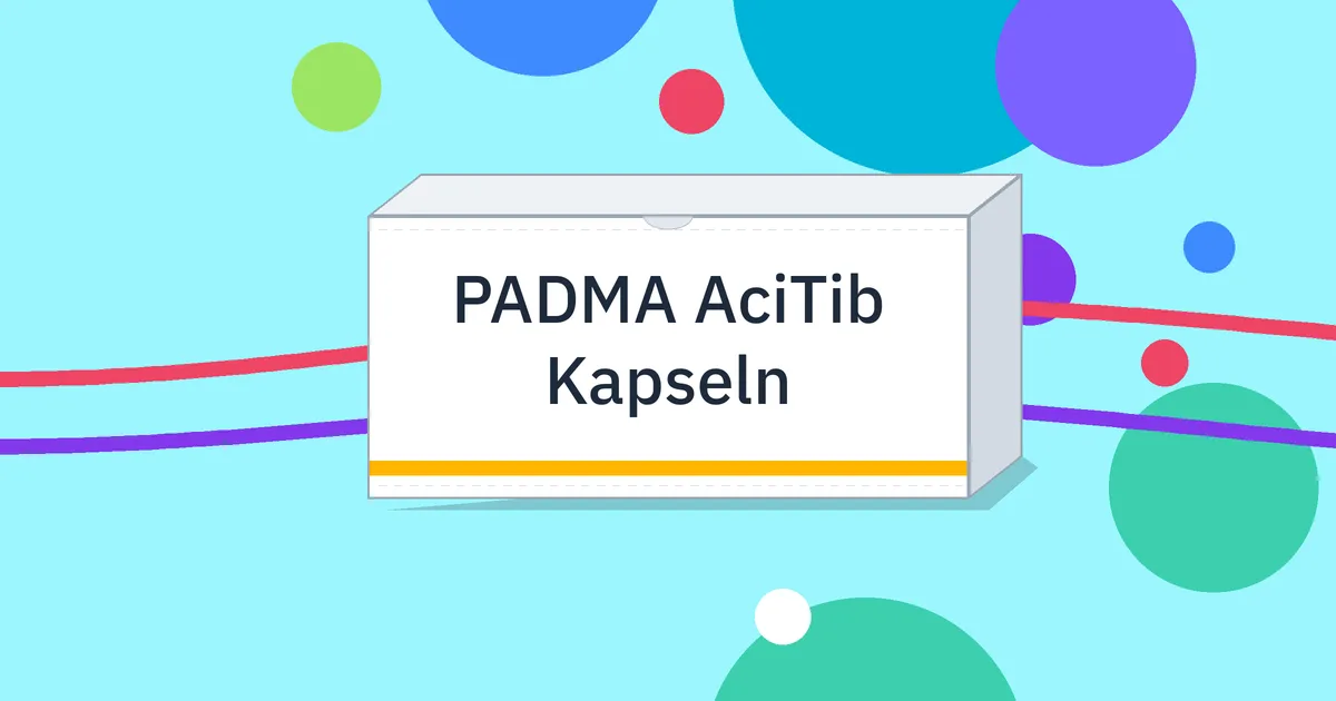 Symbolbild: Packung mit der Aufschrift PADMA AciTib Kapseln (PZN 13162359) – Verfügbarkeit und Bezug in Apotheken in Frankfurt am Main