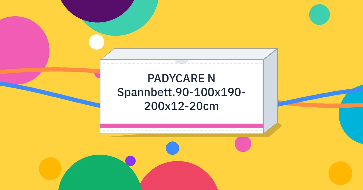 Symbolbild: Packung mit der Aufschrift PADYCARE N Spannbett.90-100x190-200x12-20cm (PZN 02130936) – Verfügbarkeit und Bezug in Apotheken in Frankfurt am Main