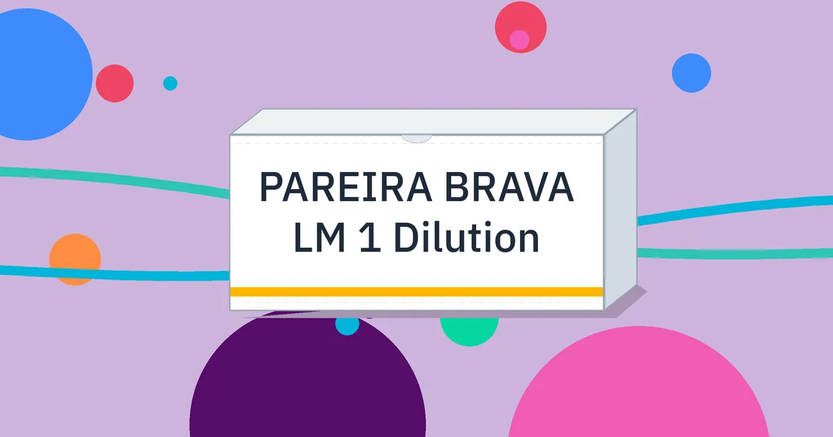 Symbolbild: Packung mit der Aufschrift PAREIRA BRAVA LM 1 Dilution (PZN 13631268) – Verfügbarkeit und Bezug in Apotheken in Frankfurt am Main