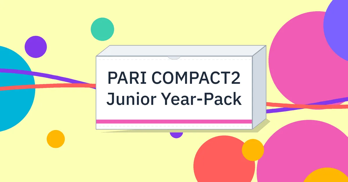 Symbolbild: Packung mit der Aufschrift PARI COMPACT2 Junior Year-Pack (PZN 14420875) – Verfügbarkeit und Bezug in Apotheken in Frankfurt am Main