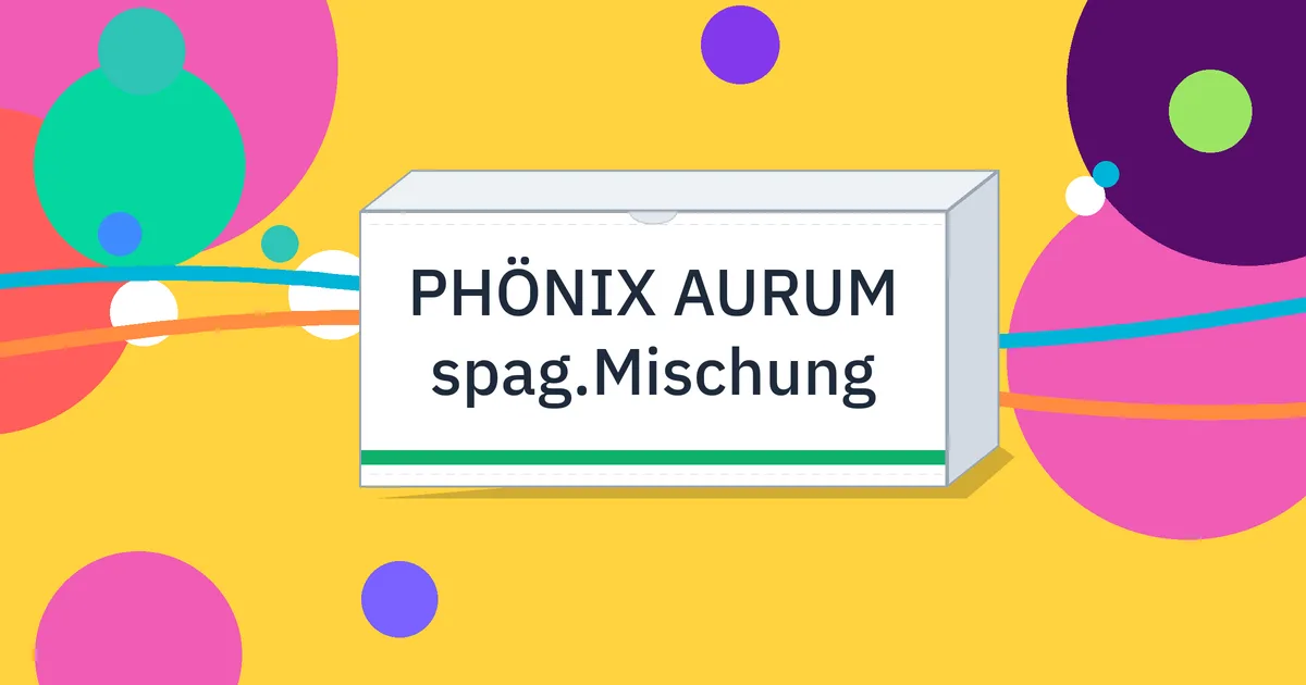 Symbolbild: Packung mit der Aufschrift PHÖNIX AURUM spag.Mischung (PZN 04223352) – Verfügbarkeit und Bezug in Apotheken in Frankfurt am Main