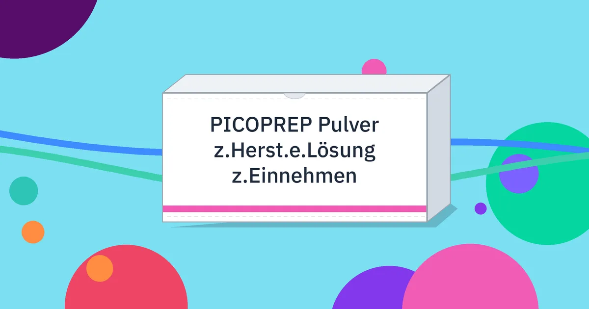 Symbolbild: Packung mit der Aufschrift PICOPREP Pulver z.Herst.e.Lösung z.Einnehmen (PZN 10085629) – Verfügbarkeit und Bezug in Apotheken in Frankfurt am Main