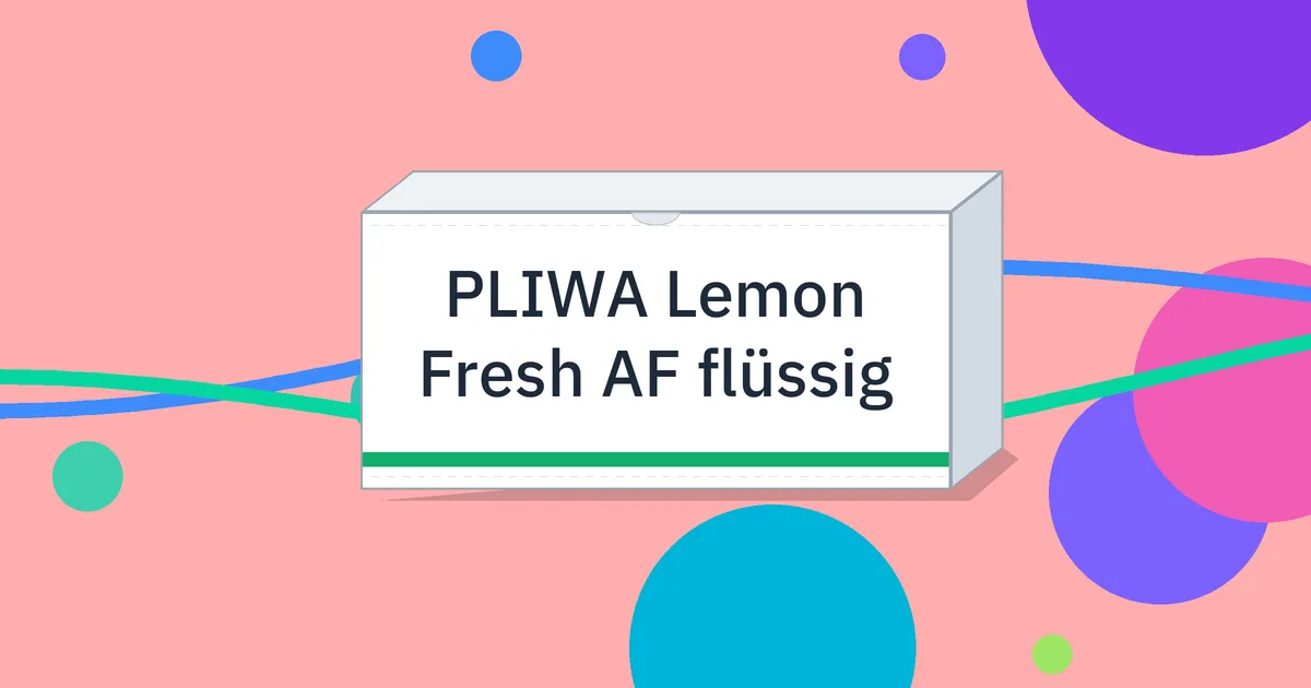 Symbolbild: Packung mit der Aufschrift PLIWA Lemon Fresh AF flüssig (PZN 06117803) – Verfügbarkeit und Bezug in Apotheken in Frankfurt am Main