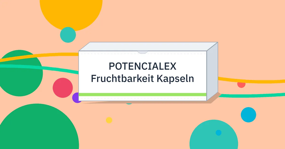 Symbolbild: Packung mit der Aufschrift POTENCIALEX Fruchtbarkeit Kapseln (PZN 16803020) – Verfügbarkeit und Bezug in Apotheken in Frankfurt am Main