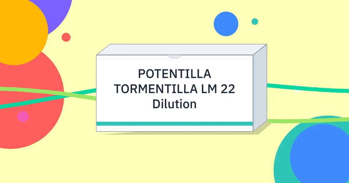 Symbolbild: Packung mit der Aufschrift POTENTILLA TORMENTILLA LM 22 Dilution (PZN 13665764) – Verfügbarkeit und Bezug in Apotheken in Frankfurt am Main