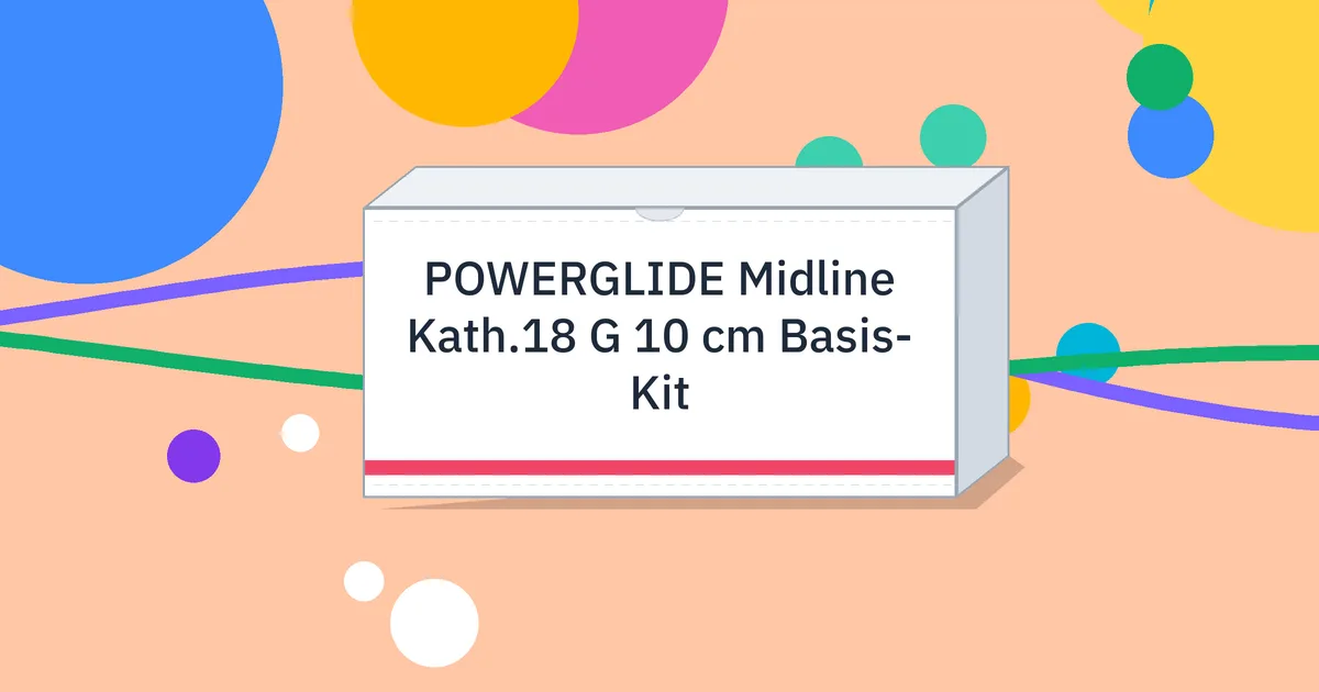 Symbolbild: Packung mit der Aufschrift POWERGLIDE Midline Kath.18 G 10 cm Basis-Kit (PZN 12777834) – Verfügbarkeit und Bezug in Apotheken in Frankfurt am Main