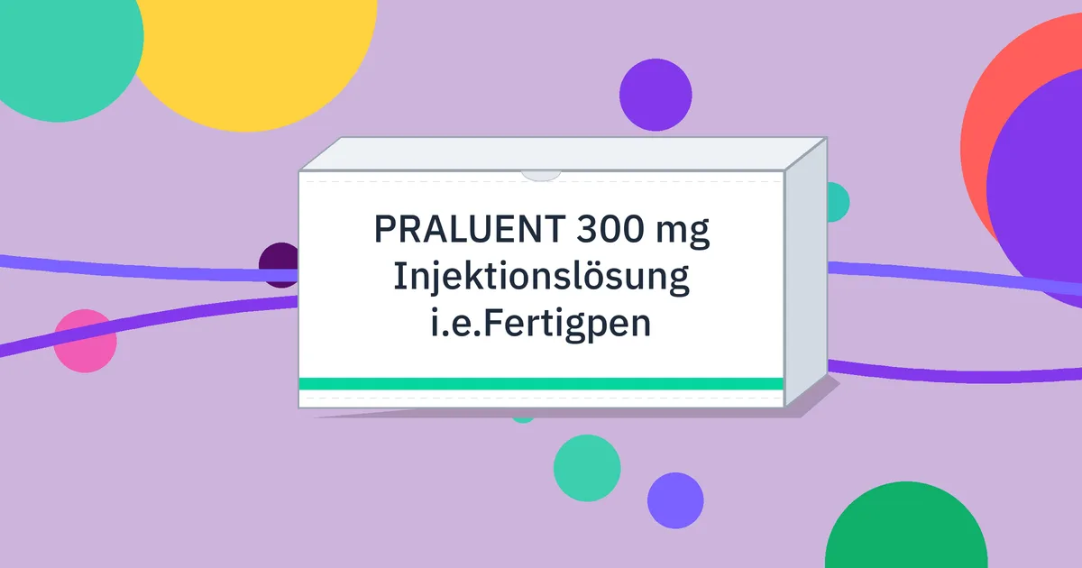 Symbolbild: Packung mit der Aufschrift PRALUENT 300 mg Injektionslösung i.e.Fertigpen (PZN 19927716) – Verfügbarkeit und Bezug in Apotheken in Frankfurt am Main