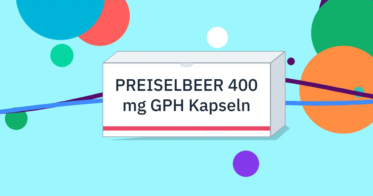 Symbolbild: Packung mit der Aufschrift PREISELBEER 400 mg GPH Kapseln (PZN 03057791) – Verfügbarkeit und Bezug in Apotheken in Frankfurt am Main