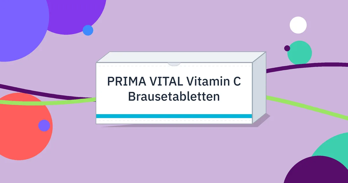 Symbolbild: Packung mit der Aufschrift PRIMA VITAL Vitamin C Brausetabletten (PZN 02945035) – Verfügbarkeit und Bezug in Apotheken in Frankfurt am Main