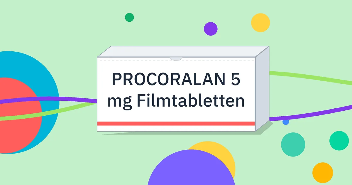 Symbolbild: Packung mit der Aufschrift PROCORALAN 5 mg Filmtabletten (PZN 10321076) – Verfügbarkeit und Bezug in Apotheken in Frankfurt am Main