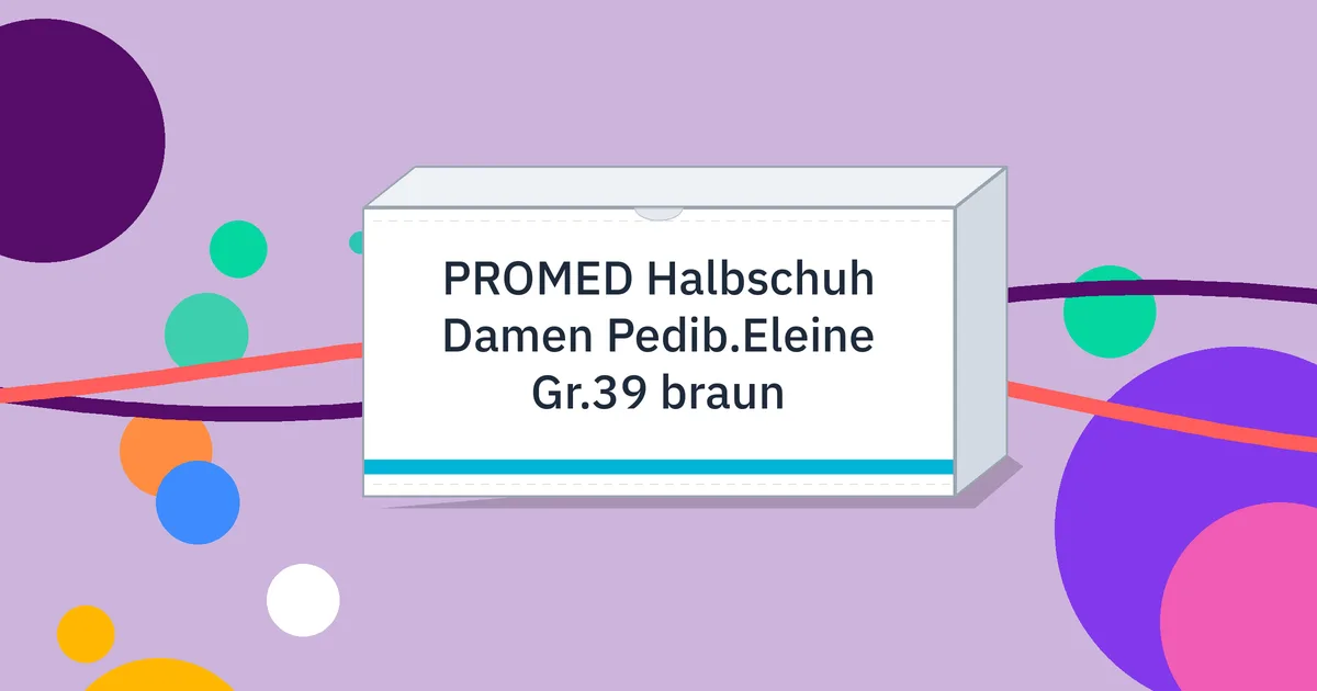 Symbolbild: Packung mit der Aufschrift PROMED Halbschuh Damen Pedib.Eleine Gr.39 braun (PZN 11709747) – Verfügbarkeit und Bezug in Apotheken in Frankfurt am Main