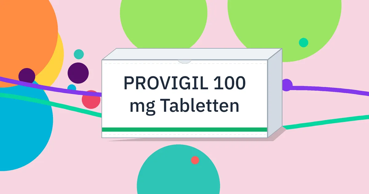 Symbolbild: Packung mit der Aufschrift PROVIGIL 100 mg Tabletten (PZN 18300671) – Verfügbarkeit und Bezug in Apotheken in Frankfurt am Main