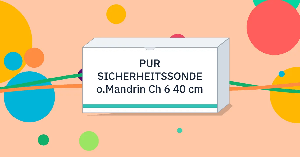 Symbolbild: Packung mit der Aufschrift PUR SICHERHEITSSONDE o.Mandrin Ch 6 40 cm (PZN 13229945) – Verfügbarkeit und Bezug in Apotheken in Frankfurt am Main