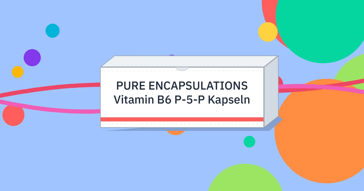 Symbolbild: Packung mit der Aufschrift PURE ENCAPSULATIONS Vitamin B6 P-5-P Kapseln (PZN 10918644) – Verfügbarkeit und Bezug in Apotheken in Frankfurt am Main
