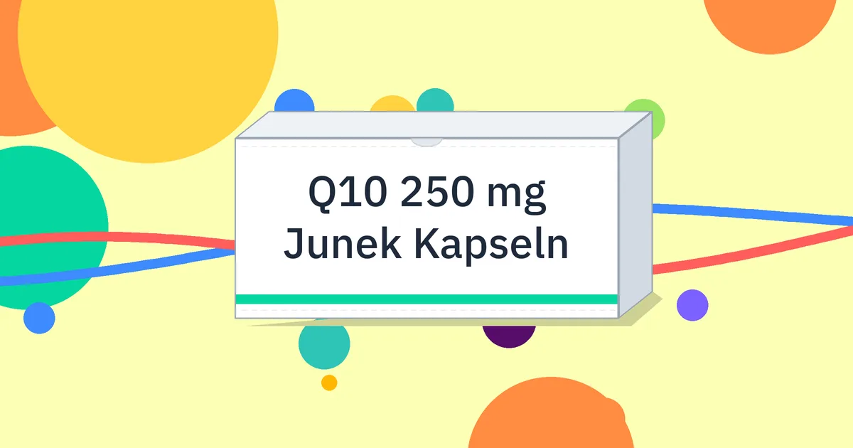 Symbolbild: Packung mit der Aufschrift Q10 250 mg Junek Kapseln (PZN 00787678) – Verfügbarkeit und Bezug in Apotheken in Frankfurt am Main