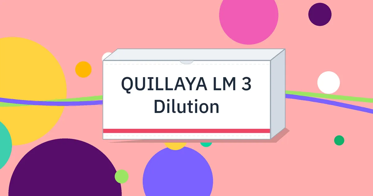 Symbolbild: Packung mit der Aufschrift QUILLAYA LM 3 Dilution (PZN 13674935) – Verfügbarkeit und Bezug in Apotheken in Frankfurt am Main