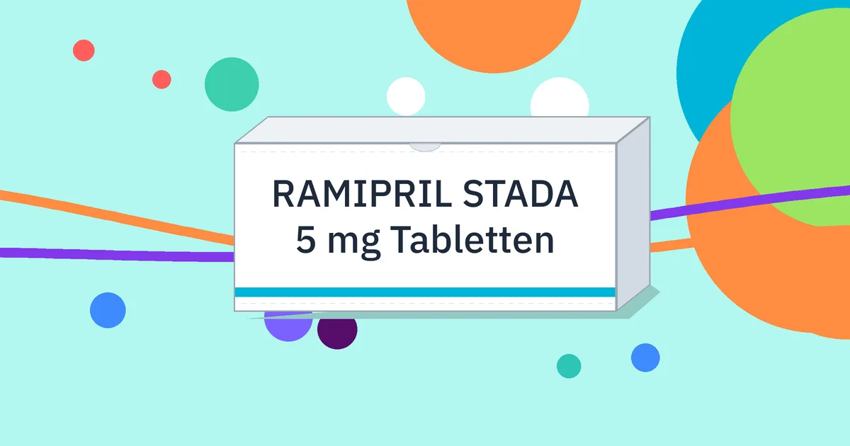 Symbolbild: Packung mit der Aufschrift RAMIPRIL STADA 5 mg Tabletten (PZN 04213974) – Verfügbarkeit und Bezug in Apotheken in Frankfurt am Main