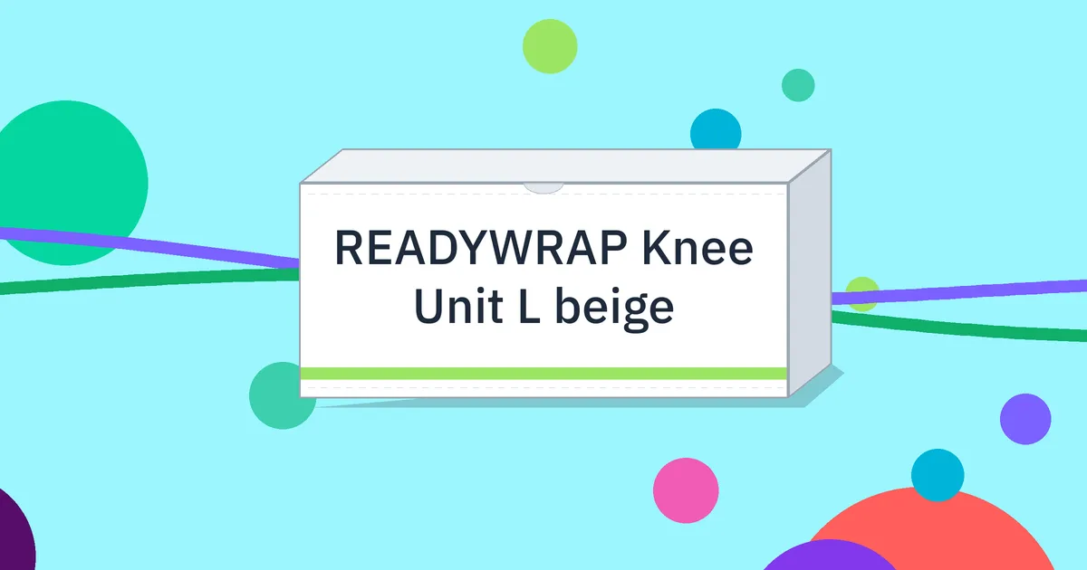 Symbolbild: Packung mit der Aufschrift READYWRAP Knee Unit L beige (PZN 16566695) – Verfügbarkeit und Bezug in Apotheken in Frankfurt am Main