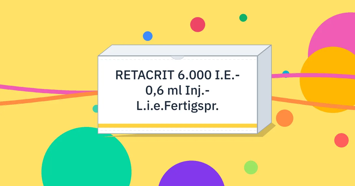 Symbolbild: Packung mit der Aufschrift RETACRIT 6.000 I.E.-0,6 ml Inj.-L.i.e.Fertigspr. (PZN 10917277) – Verfügbarkeit und Bezug in Apotheken in Frankfurt am Main