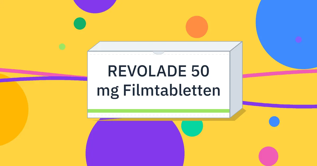 Symbolbild: Packung mit der Aufschrift REVOLADE 50 mg Filmtabletten (PZN 13577818) – Verfügbarkeit und Bezug in Apotheken in Frankfurt am Main