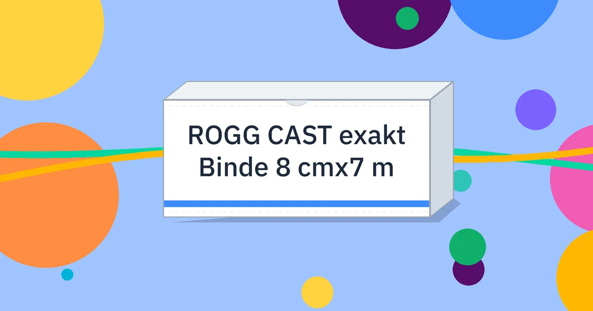 Symbolbild: Packung mit der Aufschrift ROGG CAST exakt Binde 8 cmx7 m (PZN 04049486) – Verfügbarkeit und Bezug in Apotheken in Frankfurt am Main