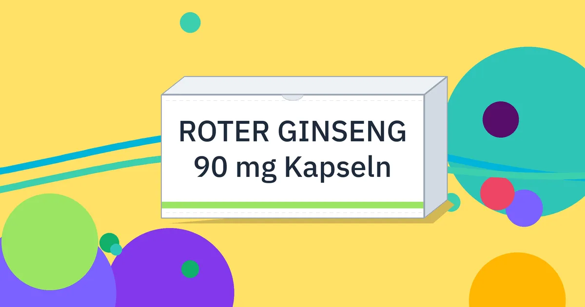 Symbolbild: Packung mit der Aufschrift ROTER GINSENG 90 mg Kapseln (PZN 13967672) – Verfügbarkeit und Bezug in Apotheken in Frankfurt am Main