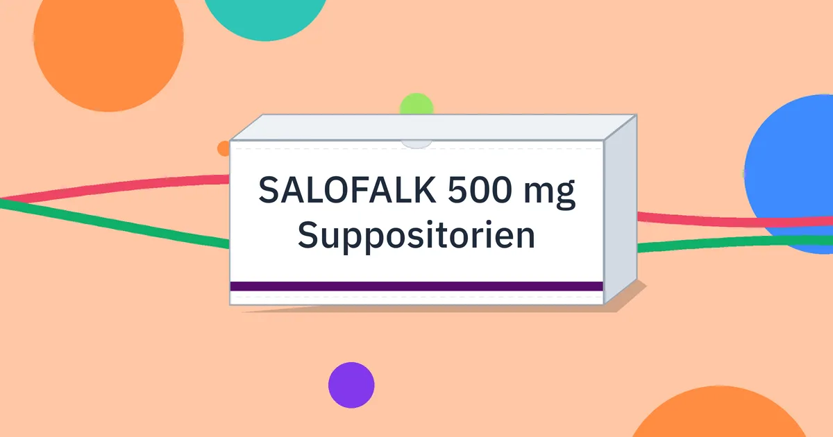 Symbolbild: Packung mit der Aufschrift SALOFALK 500 mg Suppositorien (PZN 14054436) – Verfügbarkeit und Bezug in Apotheken in Frankfurt am Main