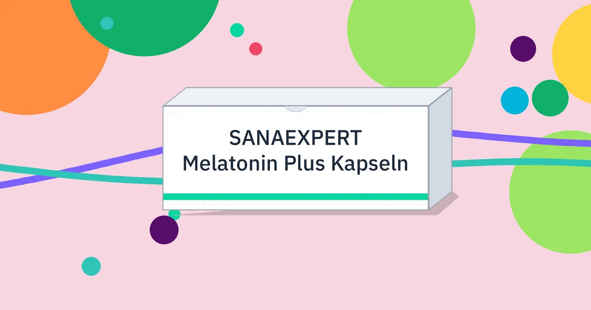 Symbolbild: Packung mit der Aufschrift SANAEXPERT Melatonin Plus Kapseln (PZN 16008788) – Verfügbarkeit und Bezug in Apotheken in Frankfurt am Main
