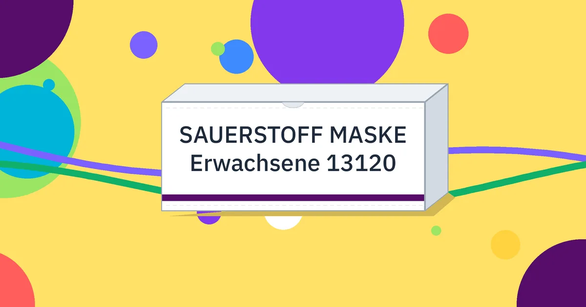 Symbolbild: Packung mit der Aufschrift SAUERSTOFF MASKE Erwachsene 13120 (PZN 00540593) – Verfügbarkeit und Bezug in Apotheken in Frankfurt am Main