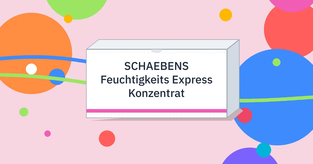 Symbolbild: Packung mit der Aufschrift SCHAEBENS Feuchtigkeits Express Konzentrat (PZN 17310213) – Verfügbarkeit und Bezug in Apotheken in Frankfurt am Main