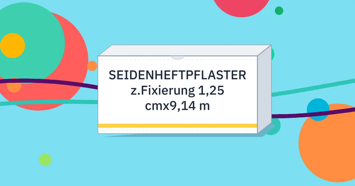 Symbolbild: Packung mit der Aufschrift SEIDENHEFTPFLASTER z.Fixierung 1,25 cmx9,14 m (PZN 16130207) – Verfügbarkeit und Bezug in Apotheken in Frankfurt am Main