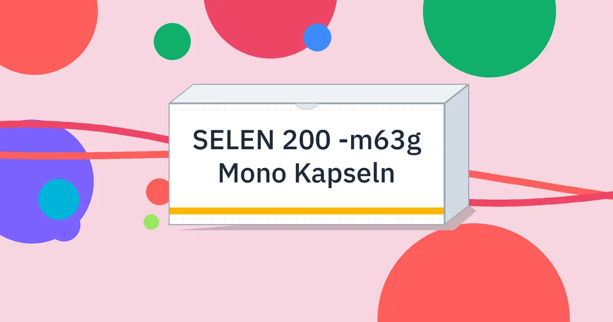 Symbolbild: Packung mit der Aufschrift SELEN 200 -m63g Mono Kapseln (PZN 19505211) – Verfügbarkeit und Bezug in Apotheken in Frankfurt am Main