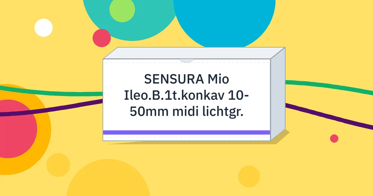 Symbolbild: Packung mit der Aufschrift SENSURA Mio Ileo.B.1t.konkav 10-50mm midi lichtgr. (PZN 12548105) – Verfügbarkeit und Bezug in Apotheken in Frankfurt am Main