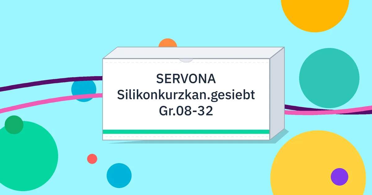 Symbolbild: Packung mit der Aufschrift SERVONA Silikonkurzkan.gesiebt Gr.08-32 (PZN 04054145) – Verfügbarkeit und Bezug in Apotheken in Frankfurt am Main