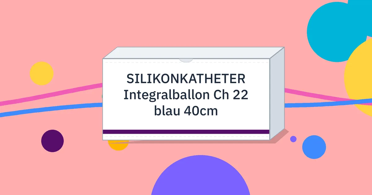 Symbolbild: Packung mit der Aufschrift SILIKONKATHETER Integralballon Ch 22 blau 40cm (PZN 09766583) – Verfügbarkeit und Bezug in Apotheken in Frankfurt am Main