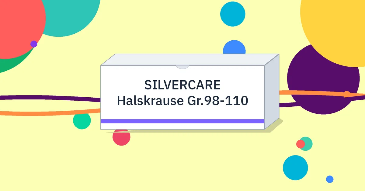 Symbolbild: Packung mit der Aufschrift SILVERCARE Halskrause Gr.98-110 (PZN 06716283) – Verfügbarkeit und Bezug in Apotheken in Frankfurt am Main
