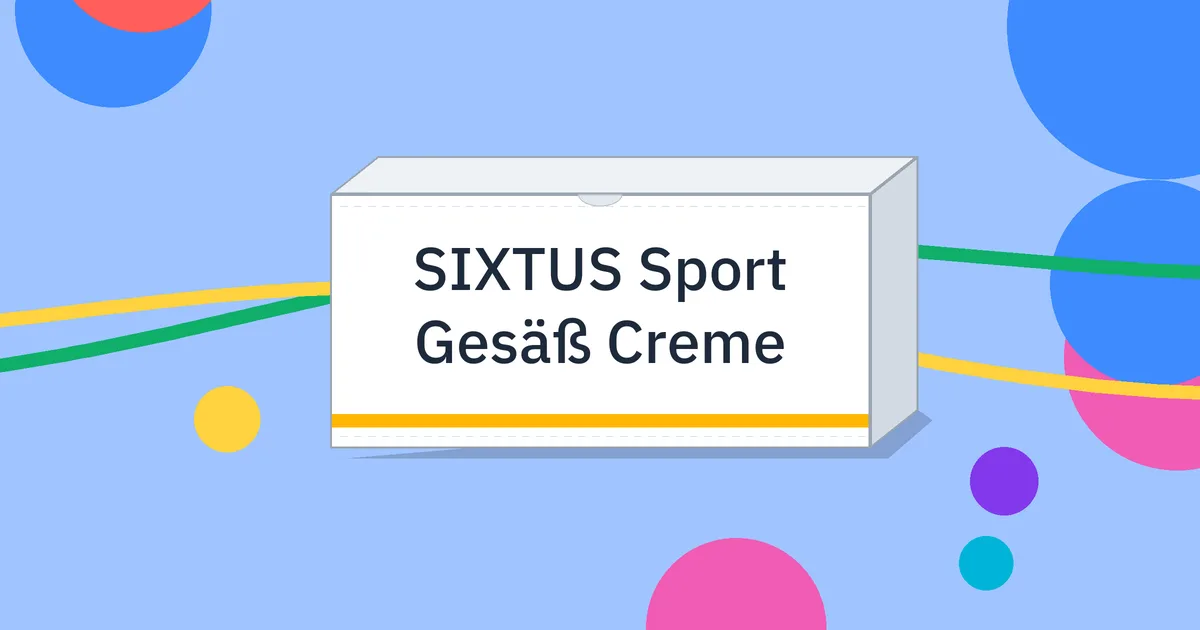 Symbolbild: Packung mit der Aufschrift SIXTUS Sport Gesäß Creme (PZN 18366397) – Verfügbarkeit und Bezug in Apotheken in Frankfurt am Main