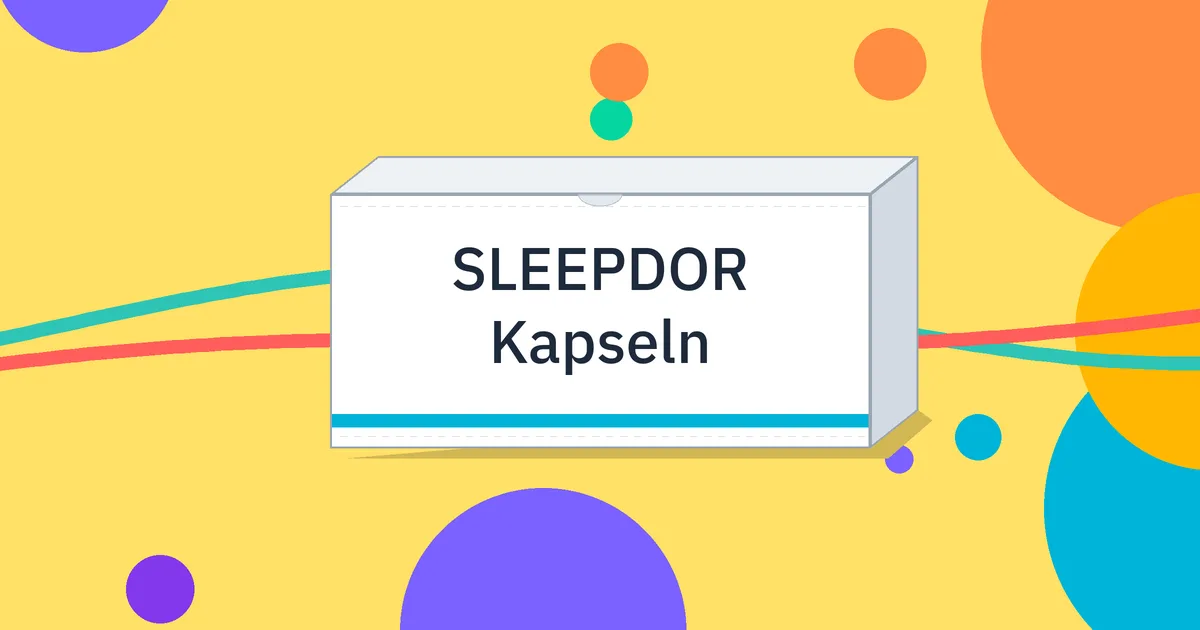 Symbolbild: Packung mit der Aufschrift SLEEPDOR Kapseln (PZN 18502363) – Verfügbarkeit und Bezug in Apotheken in Frankfurt am Main