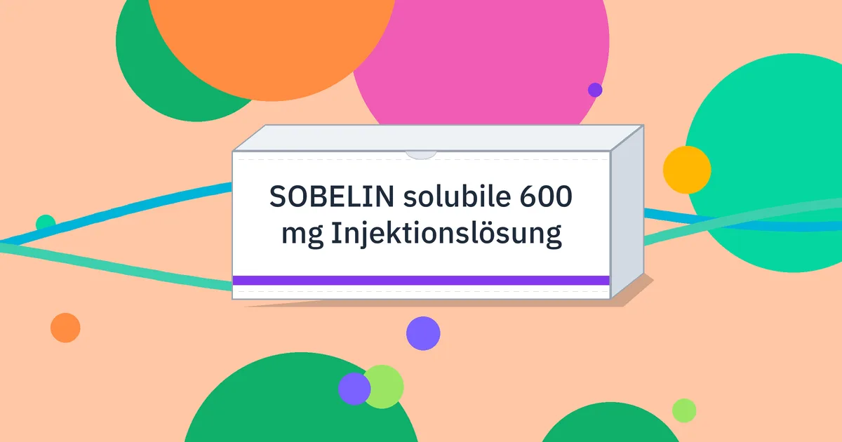 Symbolbild: Packung mit der Aufschrift SOBELIN solubile 600 mg Injektionslösung (PZN 02143531) – Verfügbarkeit und Bezug in Apotheken in Frankfurt am Main