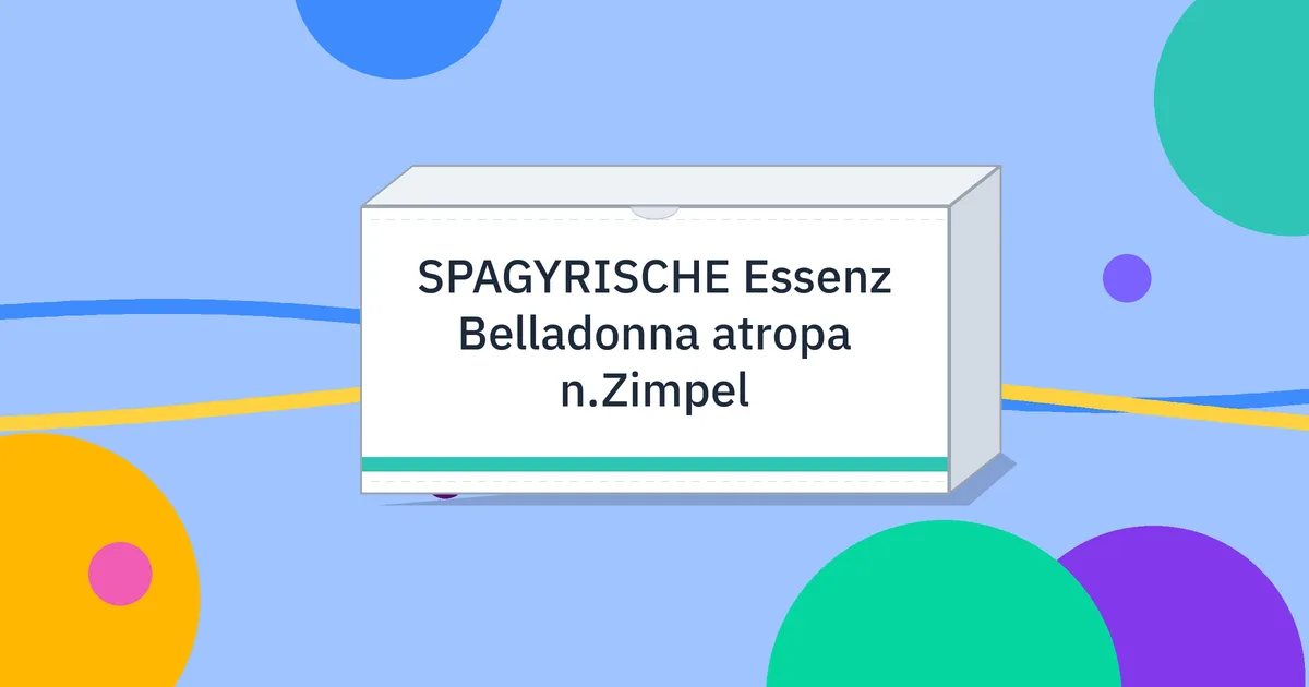 Symbolbild: Packung mit der Aufschrift SPAGYRISCHE Essenz Belladonna atropa n.Zimpel (PZN 00915840) – Verfügbarkeit und Bezug in Apotheken in Frankfurt am Main