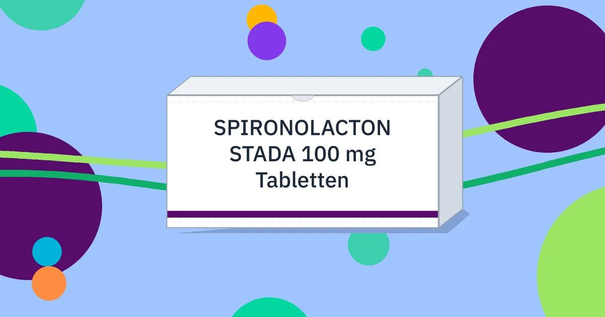Symbolbild: Packung mit der Aufschrift SPIRONOLACTON STADA 100 mg Tabletten (PZN 01406282) – Verfügbarkeit und Bezug in Apotheken in Frankfurt am Main