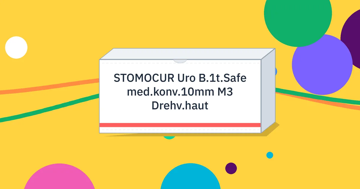 Symbolbild: Packung mit der Aufschrift STOMOCUR Uro B.1t.Safe med.konv.10mm M3 Drehv.haut (PZN 17557988) – Verfügbarkeit und Bezug in Apotheken in Frankfurt am Main