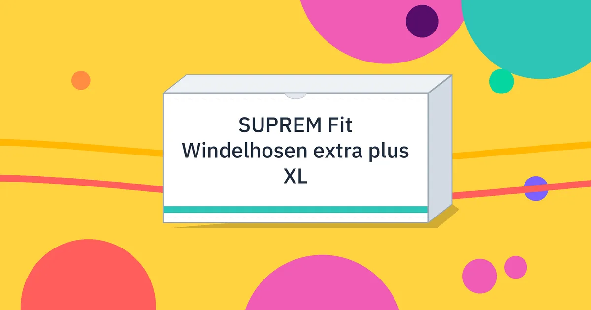 Symbolbild: Packung mit der Aufschrift SUPREM Fit Windelhosen extra plus XL (PZN 08595636) – Verfügbarkeit und Bezug in Apotheken in Frankfurt am Main