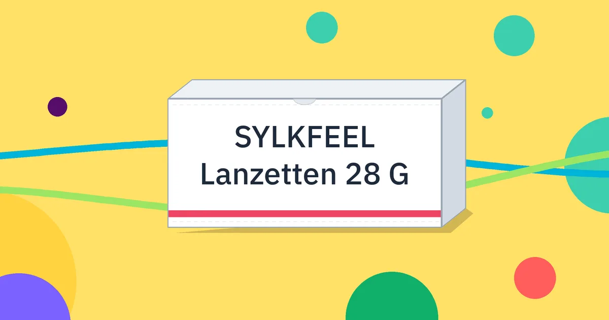 Symbolbild: Packung mit der Aufschrift SYLKFEEL Lanzetten 28 G (PZN 18054427) – Verfügbarkeit und Bezug in Apotheken in Frankfurt am Main
