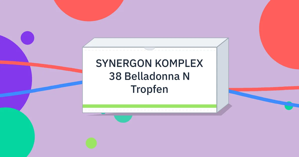 Symbolbild: Packung mit der Aufschrift SYNERGON KOMPLEX 38 Belladonna N Tropfen (PZN 04905264) – Verfügbarkeit und Bezug in Apotheken in Frankfurt am Main