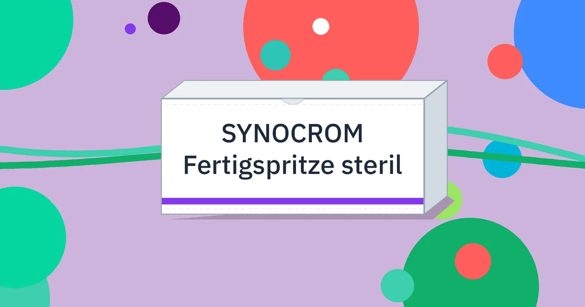 Symbolbild: Packung mit der Aufschrift SYNOCROM Fertigspritze steril (PZN 03820100) – Verfügbarkeit und Bezug in Apotheken in Frankfurt am Main