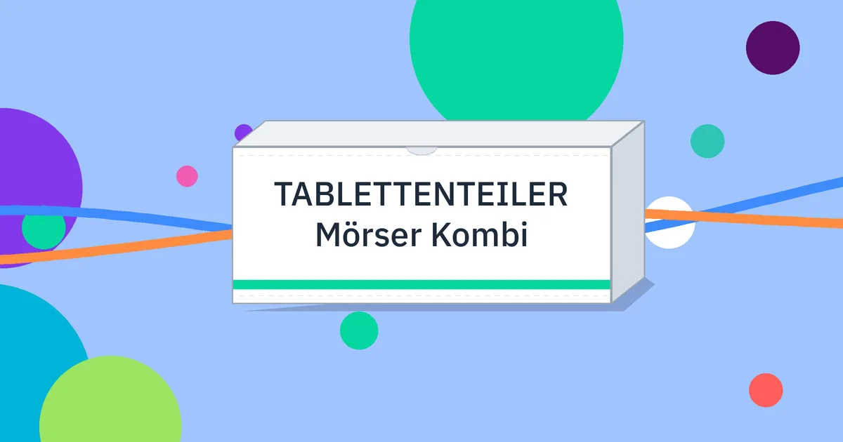 Symbolbild: Packung mit der Aufschrift TABLETTENTEILER Mörser Kombi (PZN 01989160) – Verfügbarkeit und Bezug in Apotheken in Frankfurt am Main