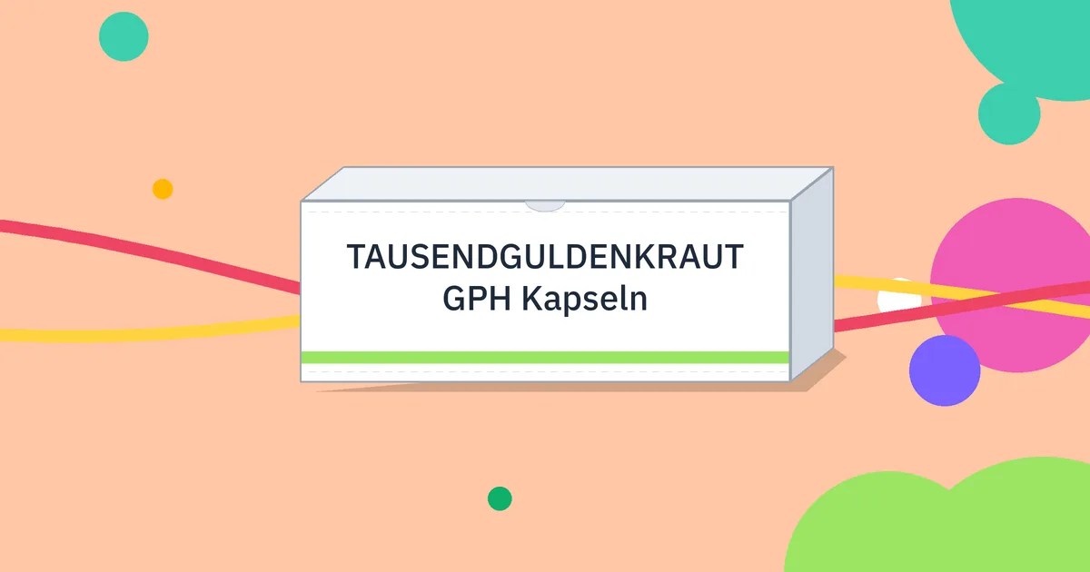Symbolbild: Packung mit der Aufschrift TAUSENDGULDENKRAUT GPH Kapseln (PZN 09272355) – Verfügbarkeit und Bezug in Apotheken in Frankfurt am Main