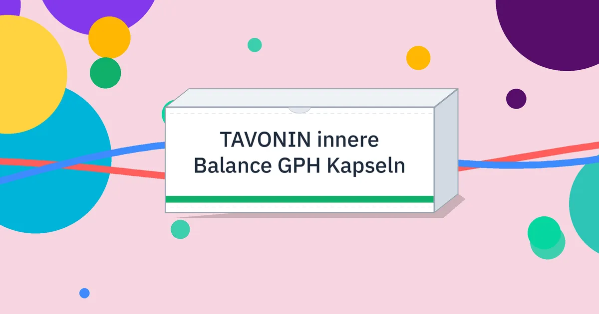 Symbolbild: Packung mit der Aufschrift TAVONIN innere Balance GPH Kapseln (PZN 15614328) – Verfügbarkeit und Bezug in Apotheken in Frankfurt am Main